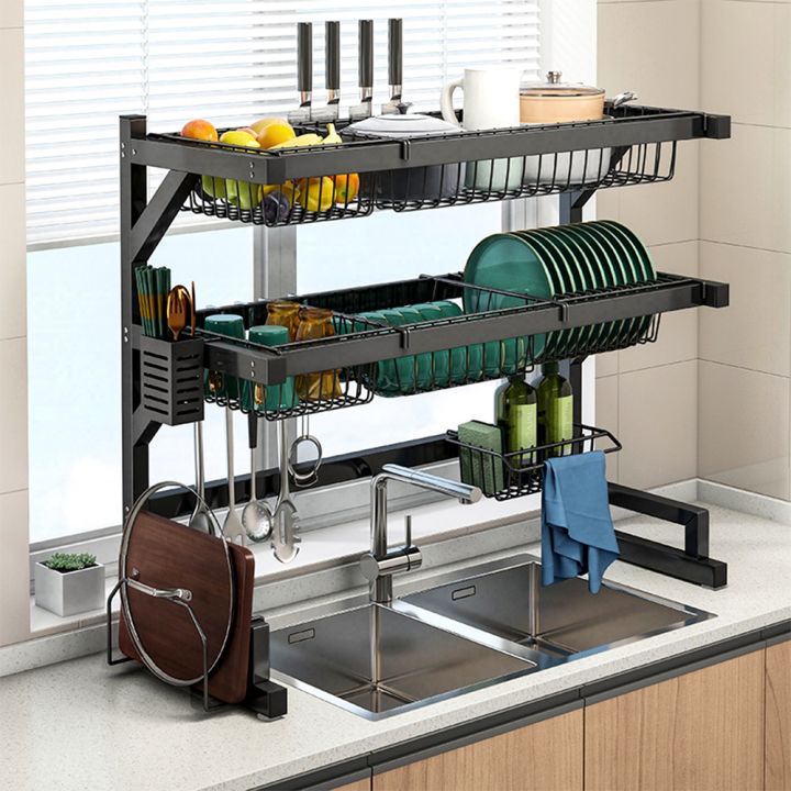 Rak Dapur Stainless Steel Sink Dish Rack Pinggan Sinki Dish Drainer Rak ...