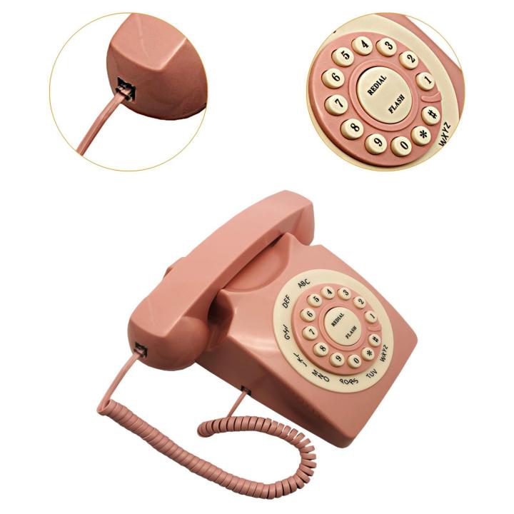 SUDDY Push Button Landline Phone Retro Style Land Line Phone Corded ...