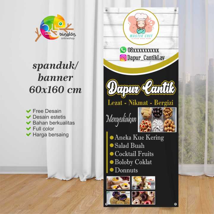 Spanduk Banner 60x160 Dapur Aneka Makanan Custom Desain | Lazada Indonesia