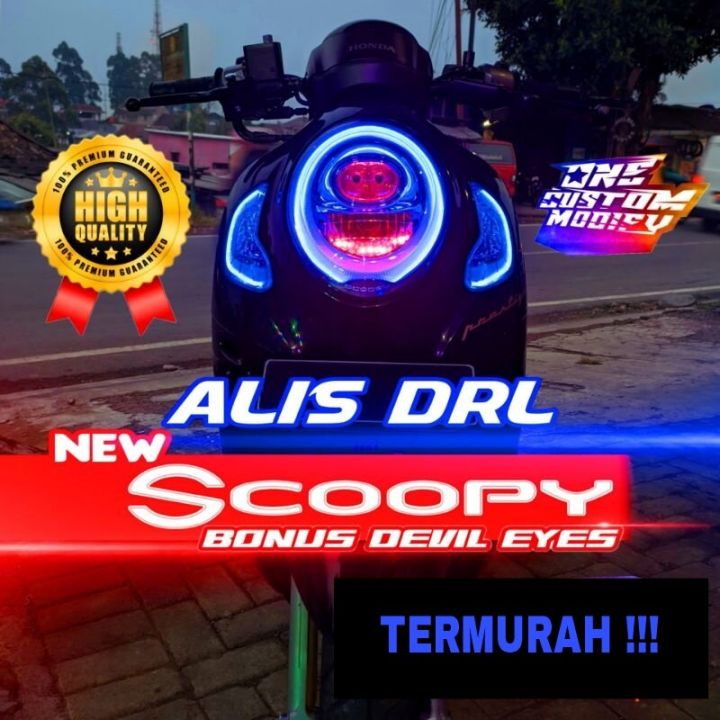 PAKET KOMPLIT LAMPU ALIS DRL SCOOPY NEW TERBARU 2020 2021 2021 BONUS ALIS SEIN & BONUS DEVIL ...