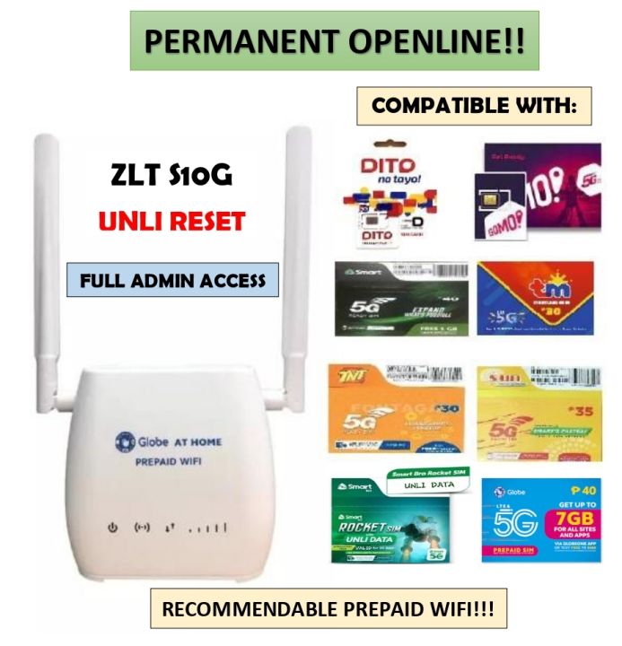 GLOBE AT HOME zlt s10gPERMALENT OPENLINE WITH FULL ADMIN ACCESS | Lazada PH
