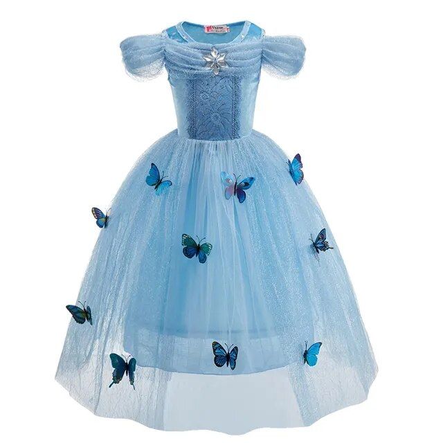 Cinderella Anna Elsa Costume Children Princess Dress for Girls Kids ...