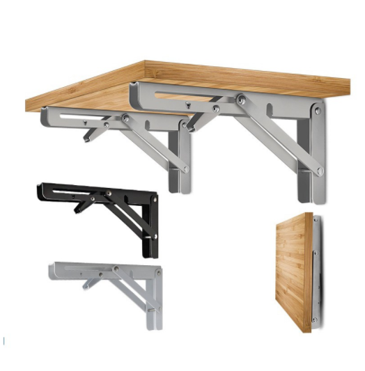 2 PCS Spring Type Folding Angle Bracket Adjustable Wall Mounted Table ...