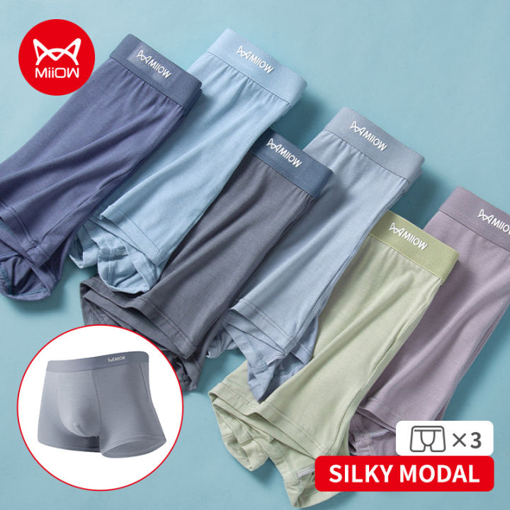MiiOW 3 Thương Hiệu Mới Cotton Nam Quần Lót Boxer Hông Nâng Quần Lót Nam Võ Sĩ MW882 | Lazada.vn