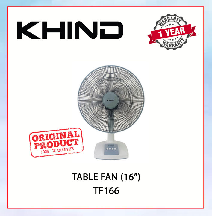 KHIND TABLE FAN (16") WINTER GREY TF166 | Lazada