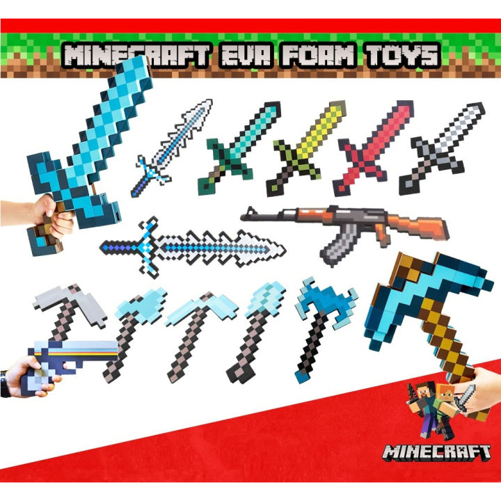 [READY STOCK] Minecraft Foam Toys Cosplay Party - Fire Lighting King ...