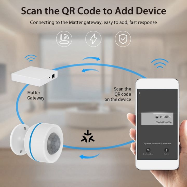 (TUQC) Tuya Matter Thread PIR Motion Detector Wireless Human Body ...