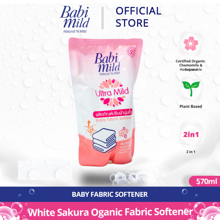 Babi Mild Organic Fabric Softener White Sakura 570ml - Natural N' Mild ...