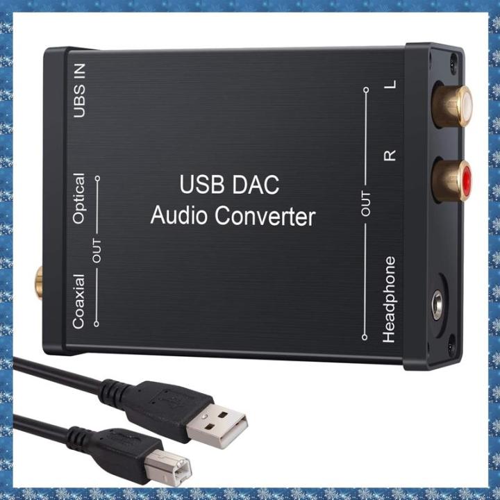 (BYIT) USB to SPDIF Coaxial and 3.5mm Headphone Jack Converter USB DAC Optical Audio Adapter USB ...