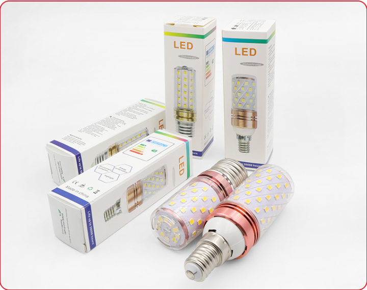 หลอดไฟข้าวโพด หลอดไฟ ไฟตกเเต่ง led E27 E14 12W ประหยัดพลังงานข้าวโพด โคมไฟเพดาน 3สี หลอดไฟติด ...