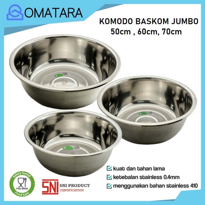 Komodo Baskom Stainless Steel Jumbo 50 60 70 cm Baskom Stenlis Besar ...