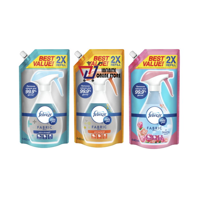 Febreze With Ambi Pur Fabric Refresher Refill (640ml) ( Extra Strength / Downy Scent / Anti ...