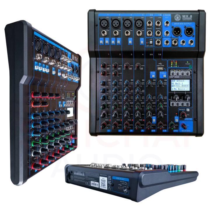 มิกเซอร์ TOPP PRO รุ่น MX8 ท็อปโปร Mixer 4Mono 2St Fx USB Bluetooth ...