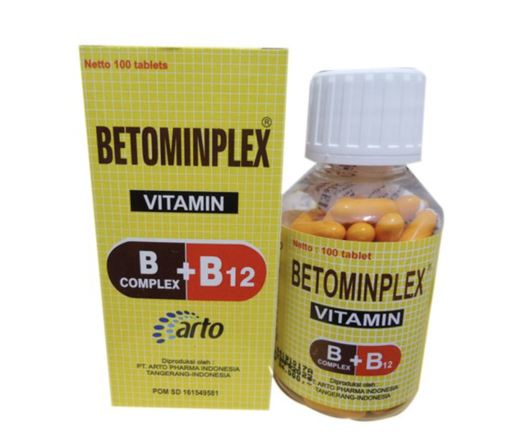 BOTOL - BETOMINPLEX VITAMIN B COMPLEX PLUS B12 ARTO ISI 100 TABLET ...