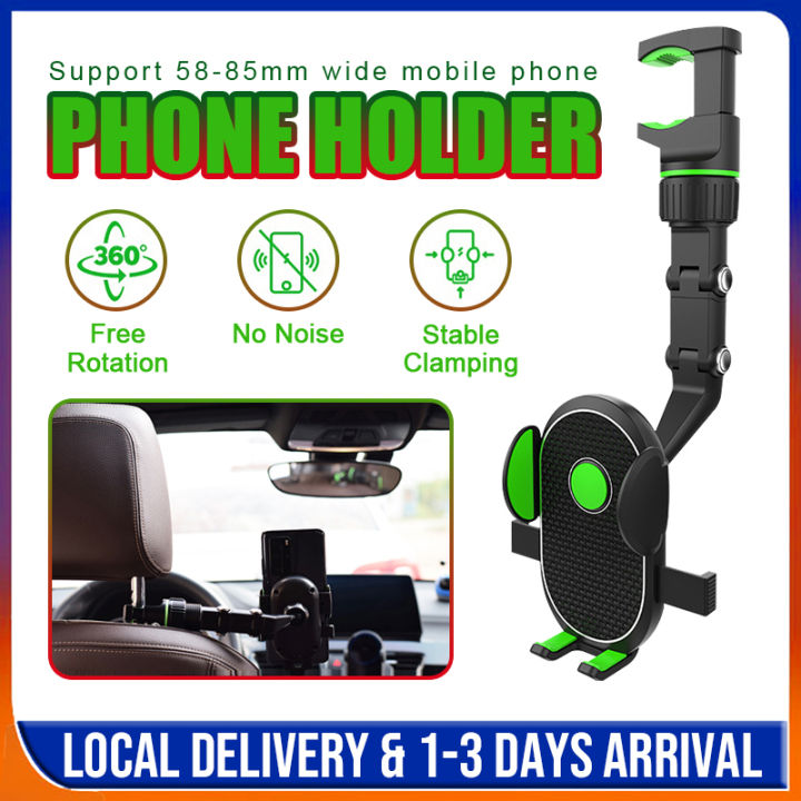 In-Car RearView Mirror Mount 360 Degree Adjustable Car Mount Phone ...