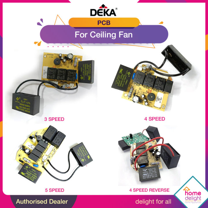 DEKA Ceiling Fan PCB BOARD - 3 Speeds / 4 Speeds / 4 Speeds with ...