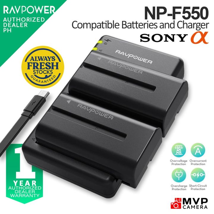 RAVPOWER NP-F550 Sony Battery Charger F550 F970 F750 F770 F960 F530 F330 F570 LED Monitor MVP ...