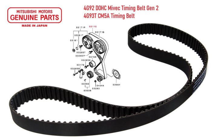 Timing belt 4g92 mivec 4G93t original mitsubishi | Lazada PH