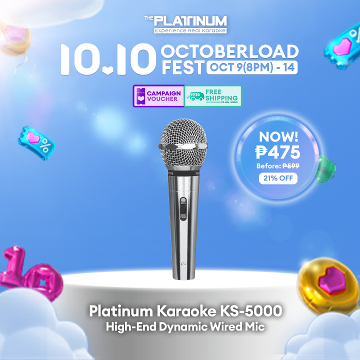 Platinum Karaoke KS-5000 High-End Dynamic Wired Mic | Lazada PH