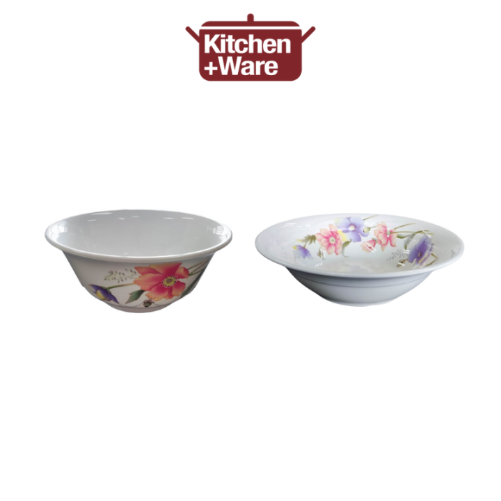 Melamine Hibiscus Round / Rim Soup Bowl / Different Sizes | Lazada ...