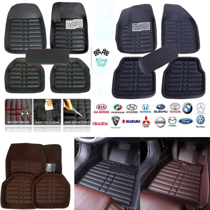 Universal 5D Car Floor Mat Carpet kereta karpet leather Toyota Proton ...