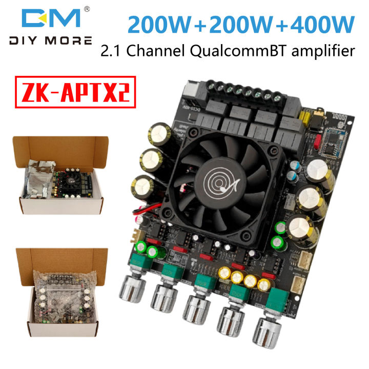 diymore ZK-APTX2 Qualcomm BT Amplifier Board 2.1 Channel 200W+200W+400W Amplifier Chip TPA3223 ...