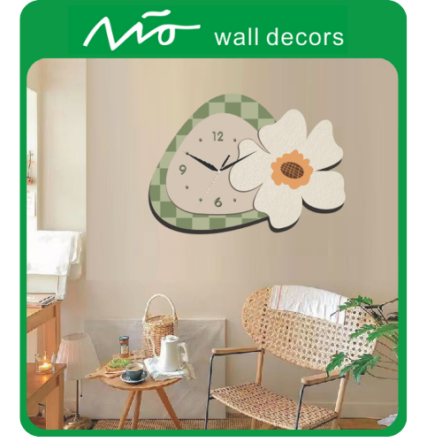 FLOWER SHAPE CRYSTAL PORCELAIN WOODEN WALL ANALOG CLOCK | Lazada PH