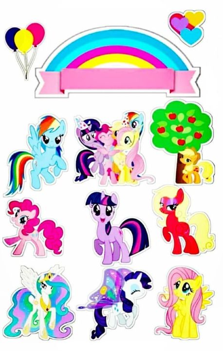 Topper hiasan kue ultah karakter kuda poni custom nama | Lazada Indonesia