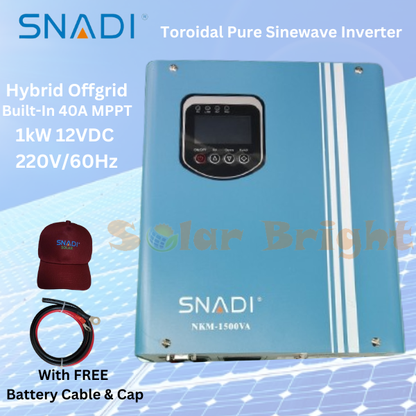 SNADI Hybrid Offgrid Pure Sine Wave Toroidal Inverter 12V 1kW 24V 1kW ...