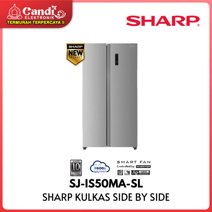 SHARP Kulkas Side by Side Kapasitas Net 442 Liter Ag+ Nano deodorizer ...