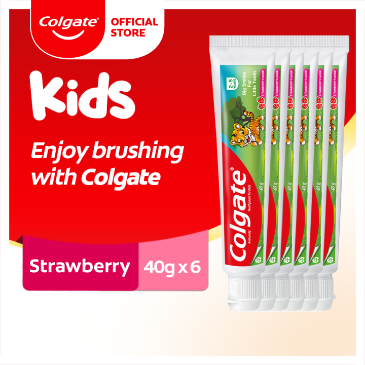 Colgate Anti-Cavity Kids (2-5 Years) Toothpaste, Tiger, Strawberry ...