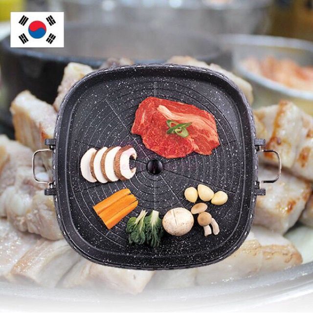 Hanaro Marble Platinum Coating korean Grill Square Multi Roaster BBQ ...