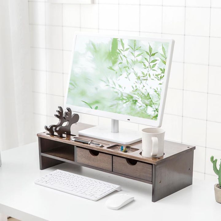 Computer Monitor Elevated Shelf Office Desktop Base Bracket Desktop ...