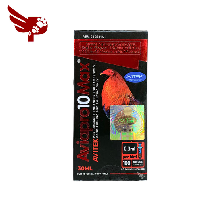 AVITEK - AVIA PRO 10 MAX - 30ml - Performance Enhancer - For Gamefowls, Racing Pigeons, Rooster ...