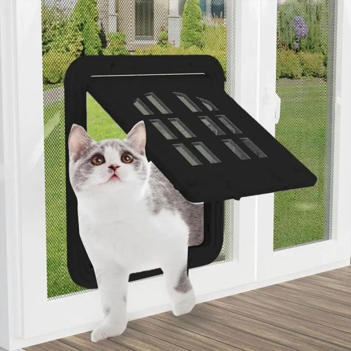 Pet Door Lockable Inside Door Flap Cat Window Door Cat Screens Barrier ...