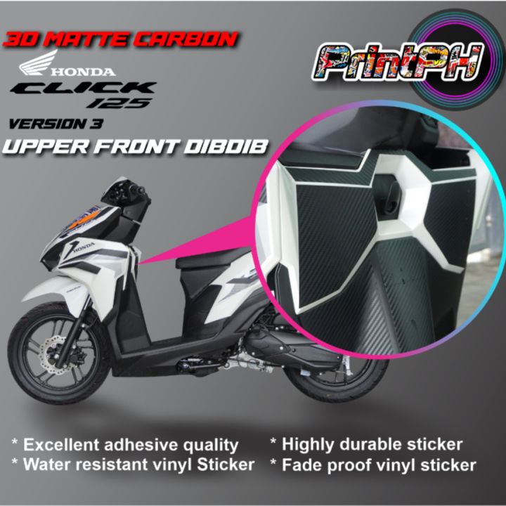 HONDA CLICK 125 V3 UPPER FRONT DIBDIB CARBON FIBER DECALS STICKER(NEW ...