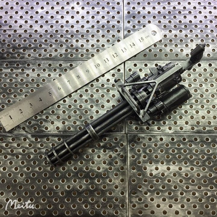 1/6 model gun is equipped with gatling double machine gun plastic, and ...