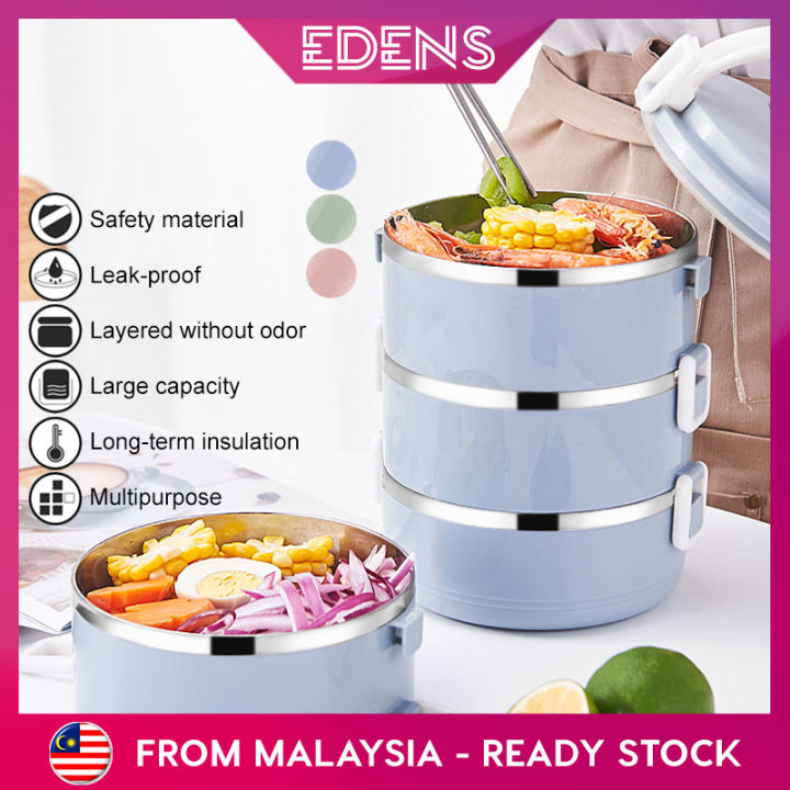 Edens 4 Layer Stainless Steel Lunch Box Insulation Multilayer Thermo ...