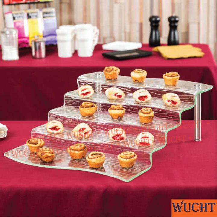 【WUCHT】GLASS TEXTURED ACRYLIC DISPLAY STAND BUFFET DISPLAY BUFFET ...