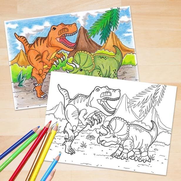 Coloring Page: Science (Dinosaurs) Papercraft | Lazada Indonesia