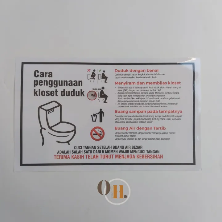 Stiker cara pakai toilet duduk - Stiker penggunaan toilet duduk - Stiker Vinyl | Lazada Indonesia