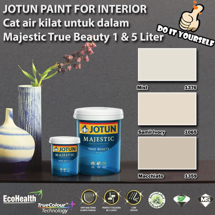 Jotun Majestic True Beauty Collection 1 & 5 Liter Mist 1376 / Samik ...