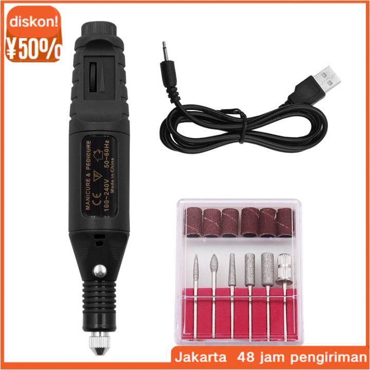Bor mini / Electric Nail Drill Grinding Manicure Machine Mesin Kikir ...