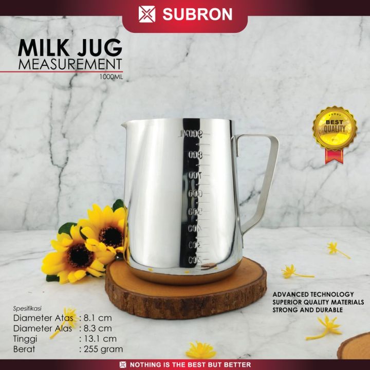 SUBRON Milk Jug Measurement 1000ml Gelas Ukur Takar Pitcher dengan ...
