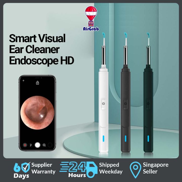 Smart Visual Ear Cleaner Camera Otoscope HD 390 mAh Silicone Tips Ear ...