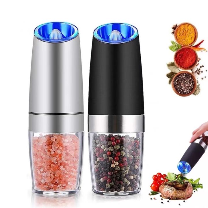 LED Light Automatic Stainless Steel Gravity Electric Salt and Pepper ...