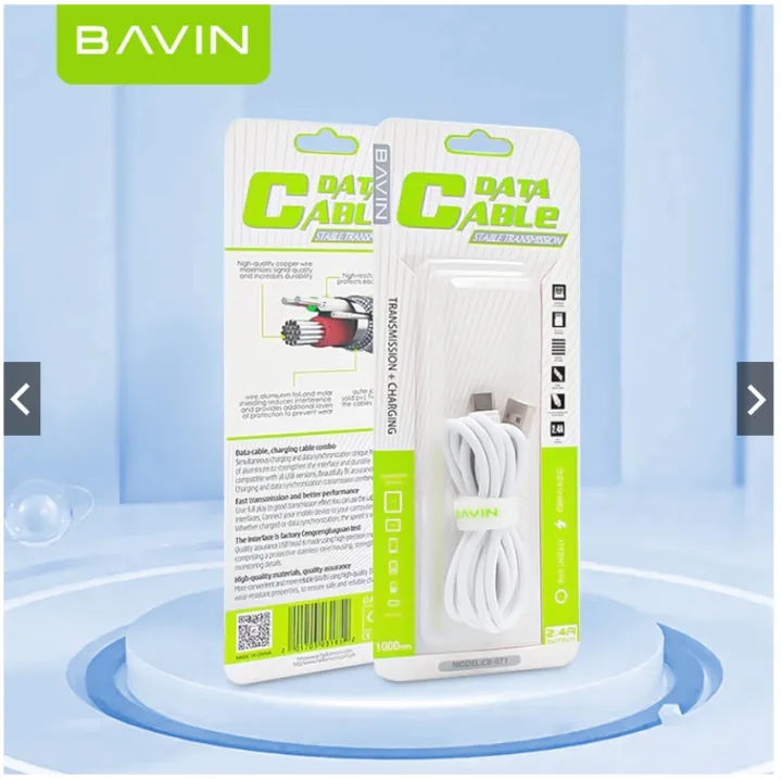 BAVIN Charger Original Fast Charger 2.4A 3.0 Micro Usb/Type-C Cable/IOS ...