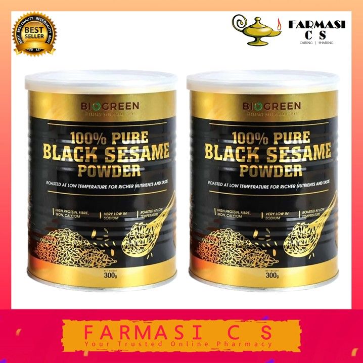 Biogreen 100% Pure Black Sesame Powder 300g x 2 (TWIN) EXP:03/2028 | Lazada