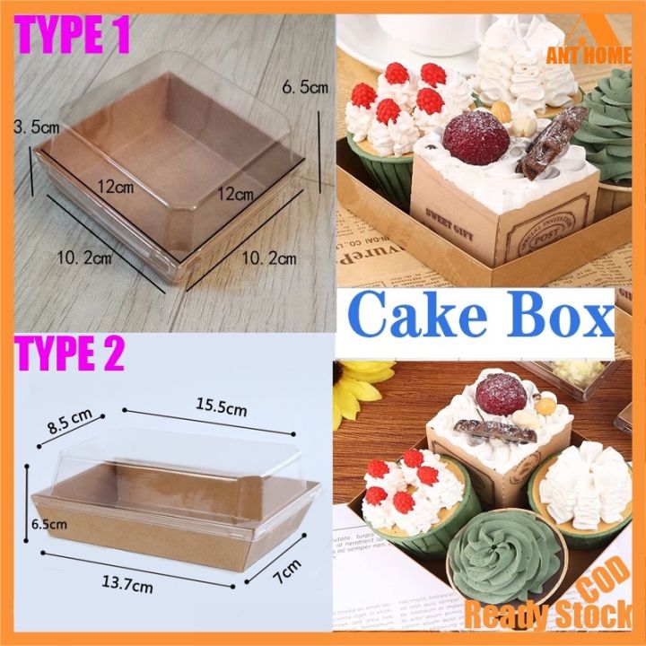 AntHome 4Inch Kraft Box Square Mini Cake Paper Box Food Box Packaging ...