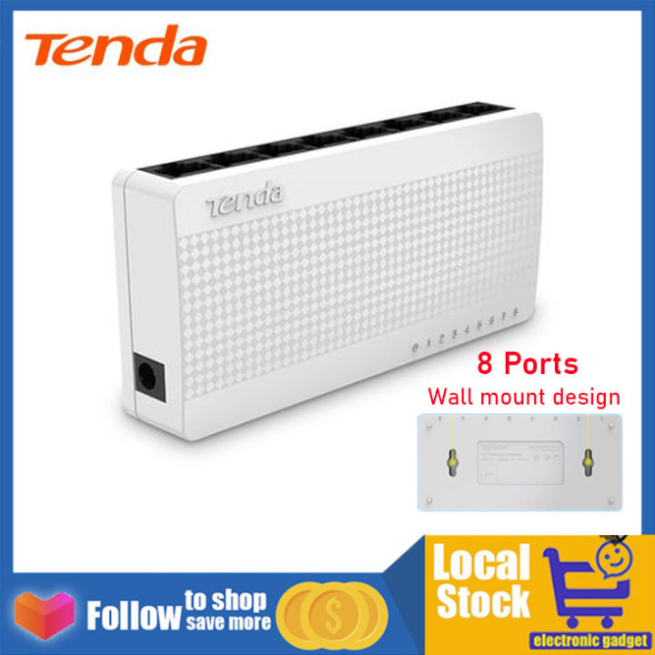 Tenda S108 USB Ethernet Switch 8 Ports 10/100Mbps LAN Hub Desktop ...